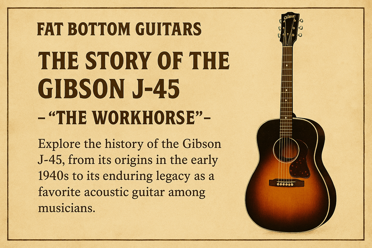 The Story of the Gibson J-45 — “The Workhorse” – Fat Bottom Guitars