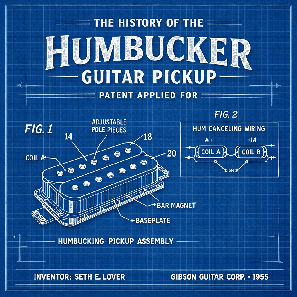 The History of the Humbucker Guitar Pickup – Fat Bottom Guitars