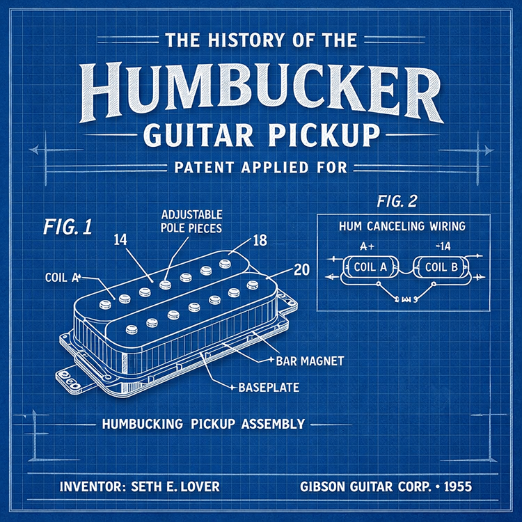 The History of the Humbucker Guitar Pickup – Fat Bottom Guitars